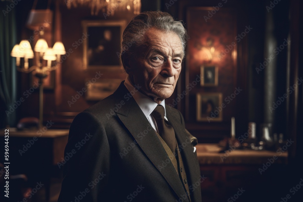 Medium shot portrait photography of a pleased man in his 70s wearing a ...