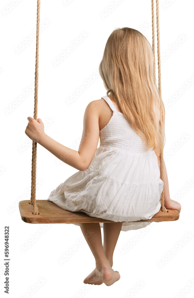 Happy Little Girl Smiling on Swing Stock Photo | Adobe Stock