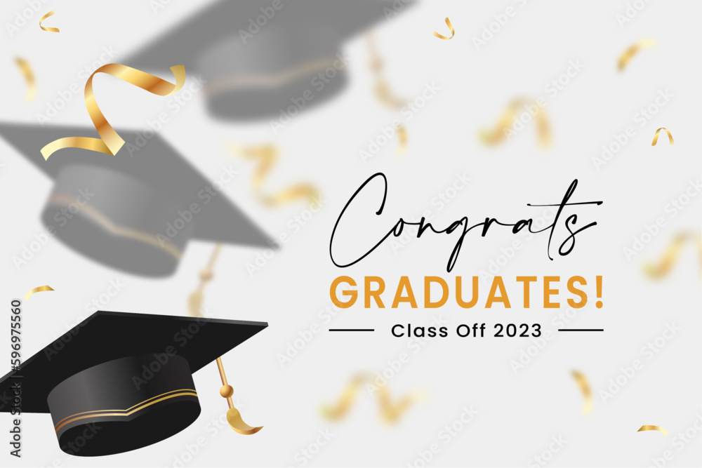 Graduation greeting vector background design. Congrats graduates class ...