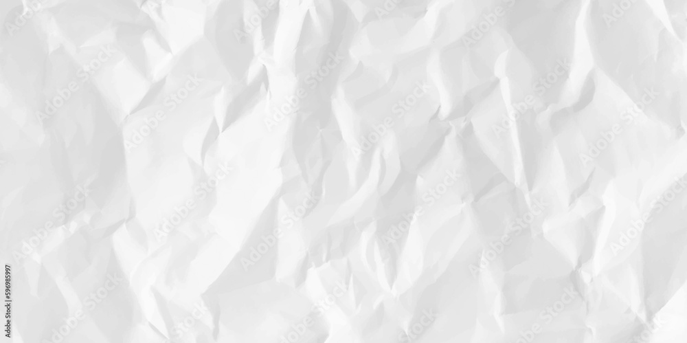 White creased crumpled paper sheet texture can be use as background ...