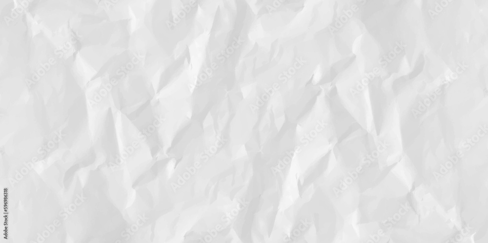 White creased crumpled paper sheet texture can be use as background ...