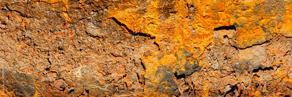 Rust of metals.Corrosive Rust on old iron with a hole. Rusted orange ...