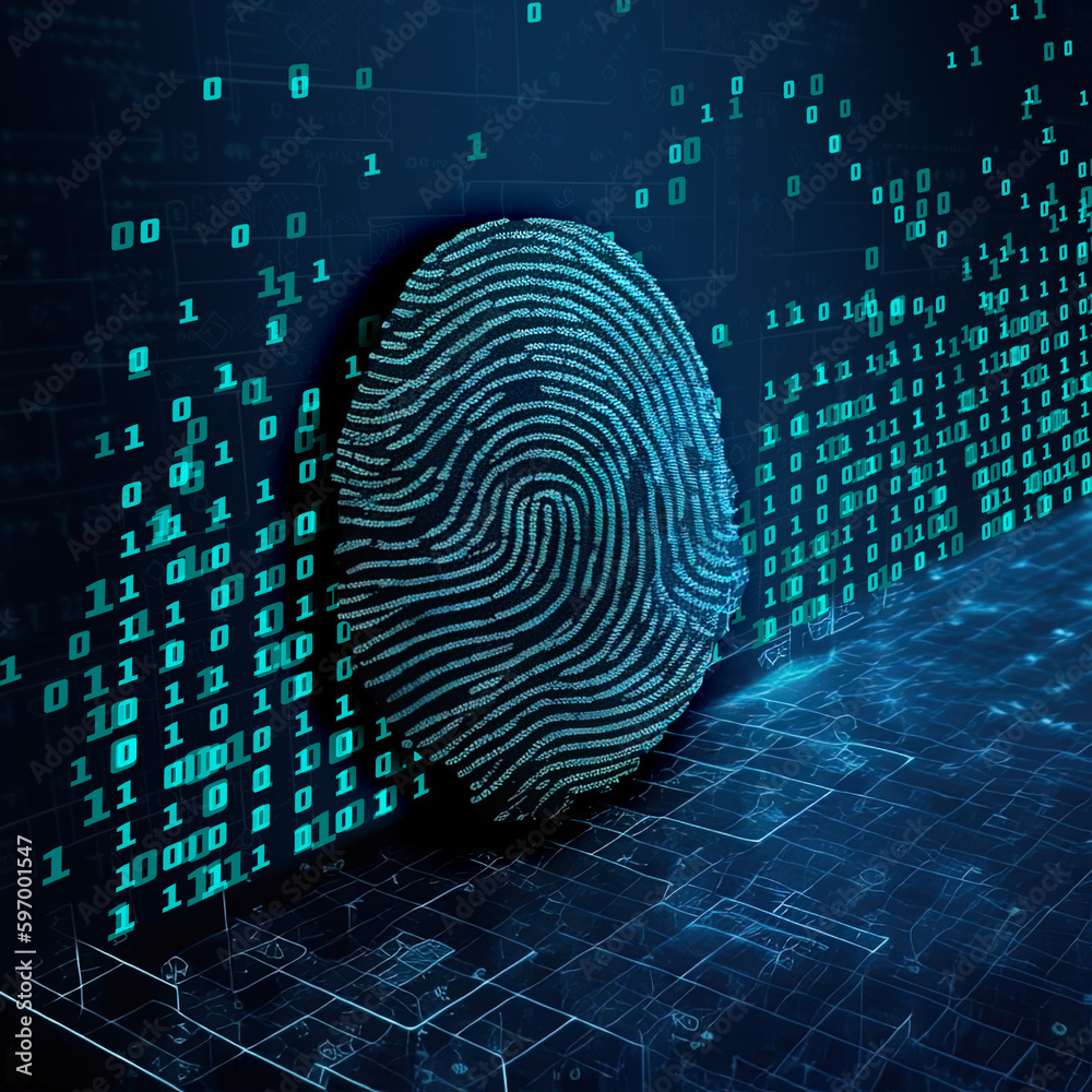 Cyber Fingerprint Security Concept Stock Illustration Adobe Stock