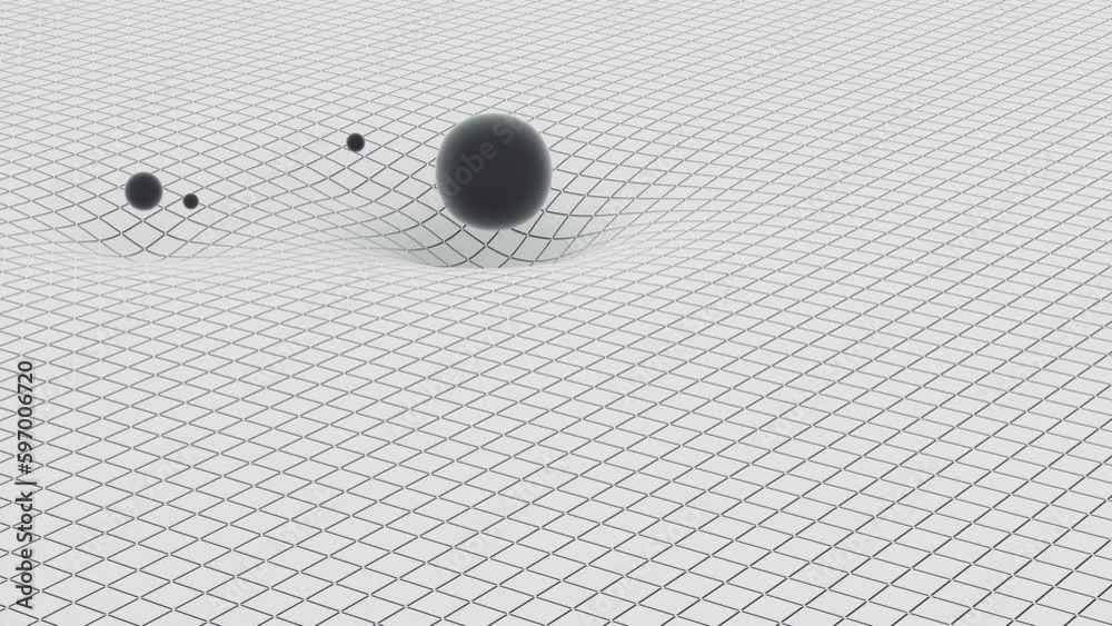 Deformed gravity grid in space - Objects Bend spacetime grid mesh ...