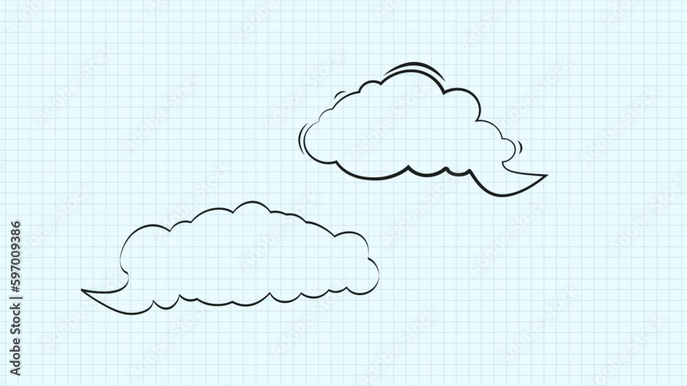 Set of Animated Speech Bubbles in doodle style on transparent ...