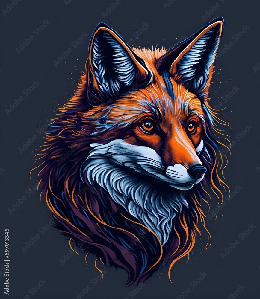 red fox cartoon, red fox, widlife| ai image Stock Illustration | Adobe ...