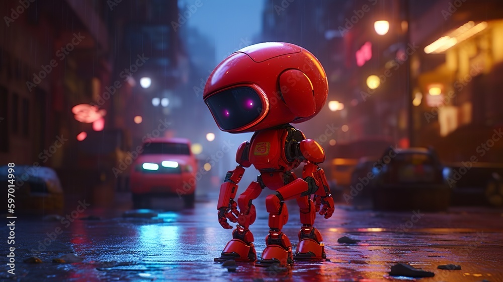 Animated cute robot, great design for any purposes. Cartoon realistic ...