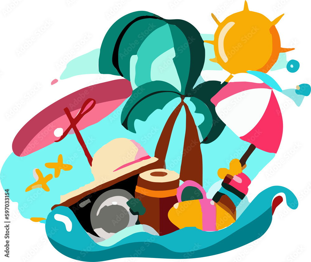summer vacation png graphic clipart design Stock Illustration | Adobe Stock