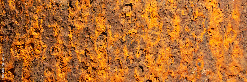 Rust of metals.Corrosive Rust on old iron with a hole. Rusted orange ...