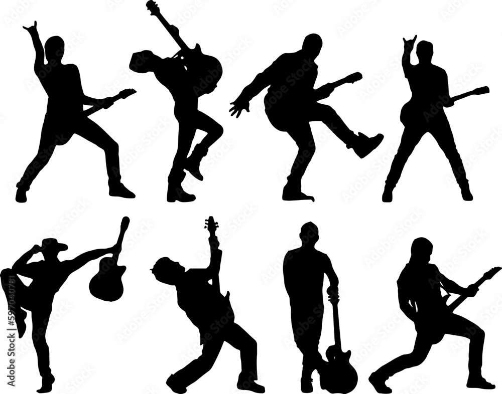 The Art of Guitar Playing Silhouette Set Mastering the Guitar ...