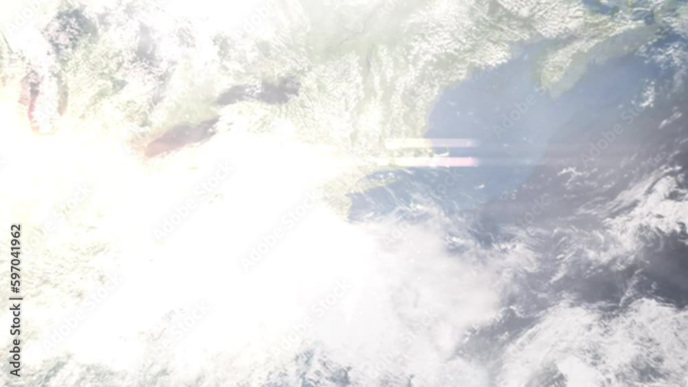 Earth zoom in from outer space to city. Zooming on Woodbridge Township ...