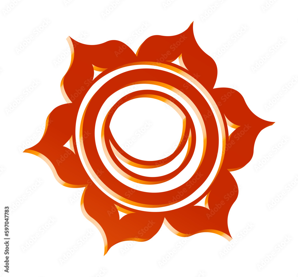 Vector illustration of 3D effect Swadhisthana chakra symbol Stock ...