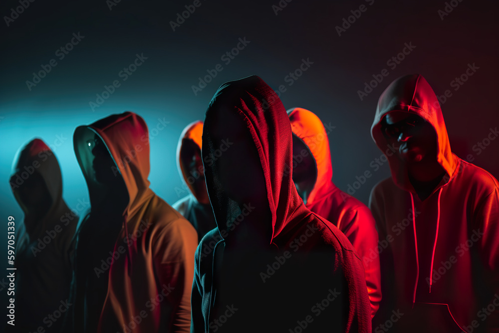 Tech-Savvy Hackers in Hoodies Strategizing an Artificial Intelligence ...
