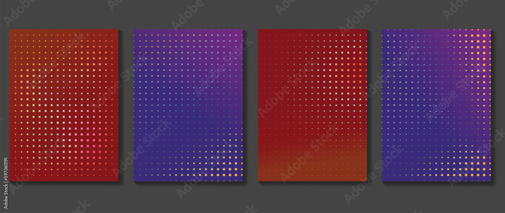 Abstract gradient background vector set. Minimalist style cover ...