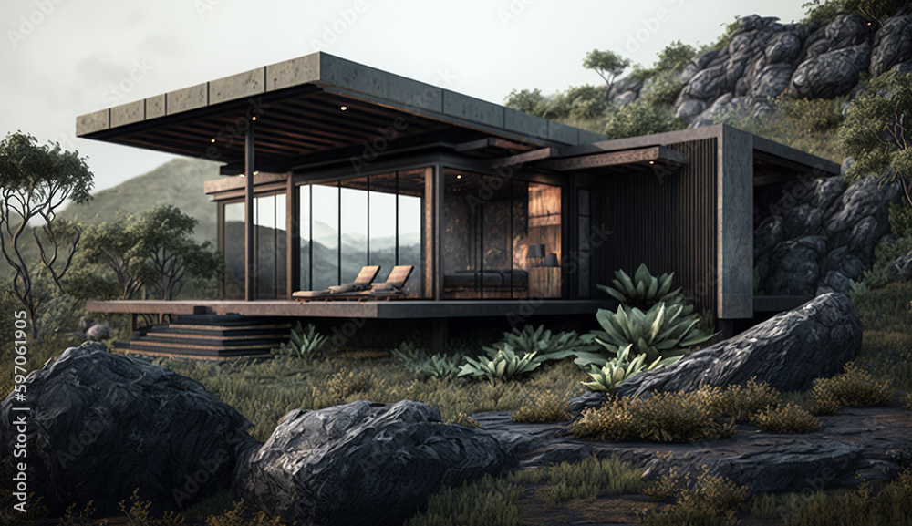 Highly interior design architectural drawing stylistic stilt studio AI ...