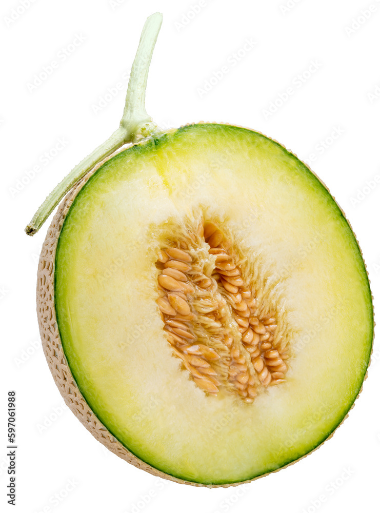 Crown Musk Melon on white background, Shizuoka Crown Melon Yama Grade ...