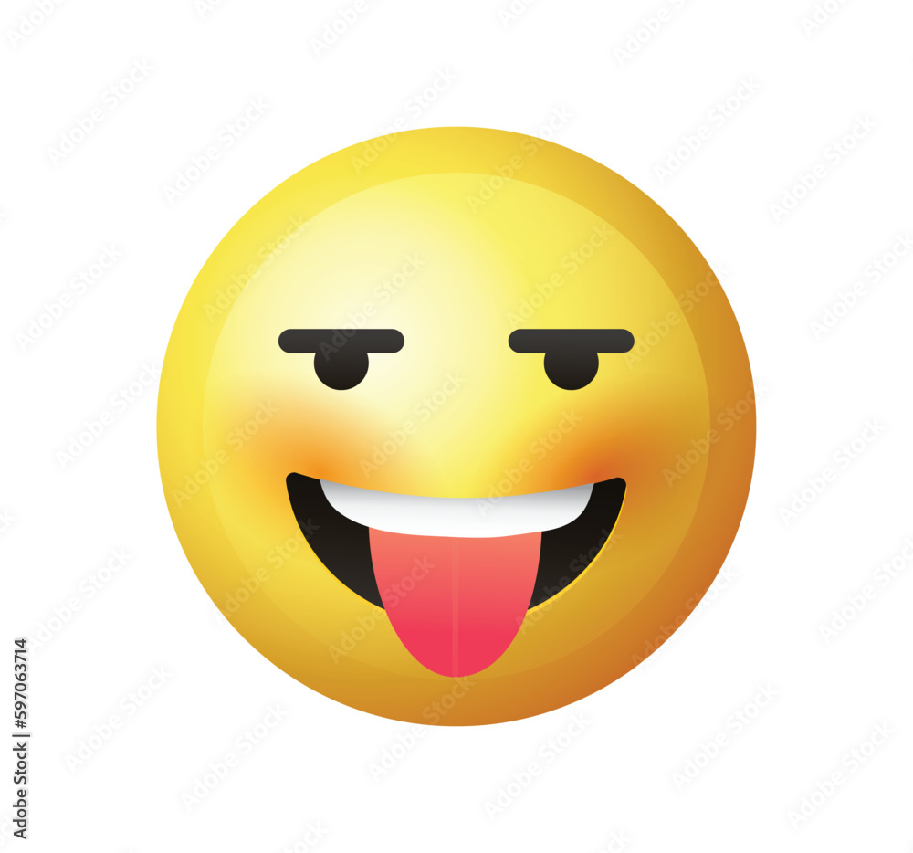 High quality emoticon isolated on white background. Teasing emoji with ...