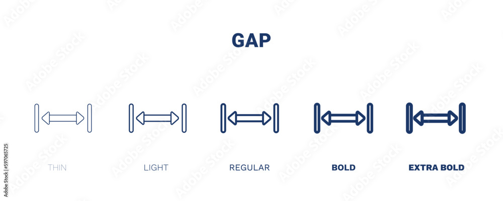 gap icon. Thin, light, regular, bold, black gap icon set from user ...