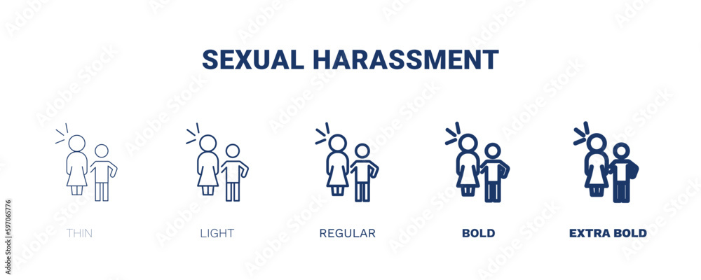 Vetor de sexual harassment icon. Thin, light, regular, bold, black ...