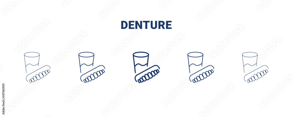 denture icon. Thin, light, regular, bold, black denture icon set from ...