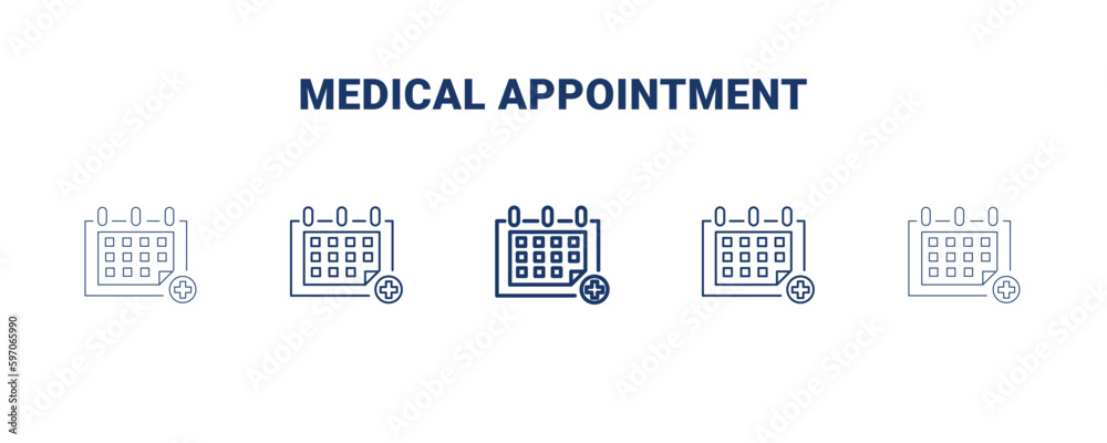 medical appointment icon. Thin, light, regular, bold, black medical ...