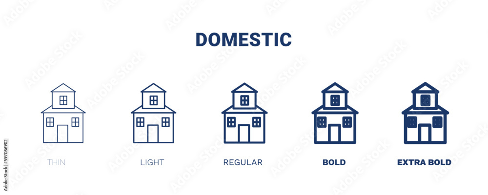 domestic icon. Thin, light, regular, bold, black domestic icon set from ...