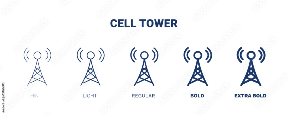 cell tower icon. Thin, light, regular, bold, black cell tower icon set ... cell tower icon. Thin, light, regular, bold, black cell tower icon set ...