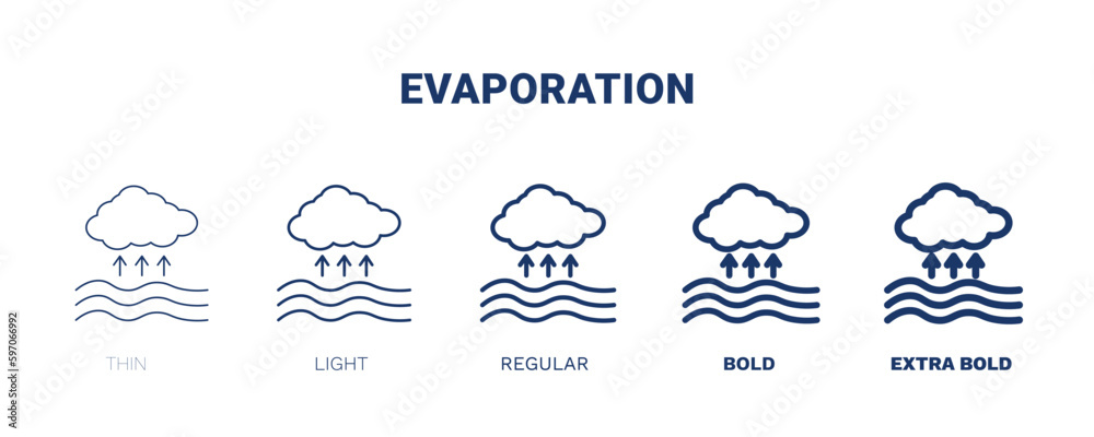 evaporation icon. Thin, light, regular, bold, black evaporation icon ... evaporation icon. Thin, light, regular, bold, black evaporation icon ...