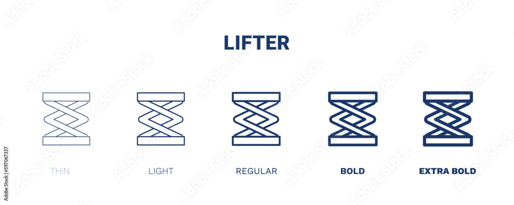 lifter icon. Thin, light, regular, bold, black lifter icon set from ...