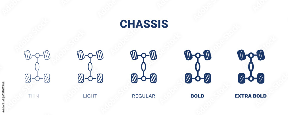 Vetor de chassis icon. Thin, light, regular, bold, black chassis icon ...