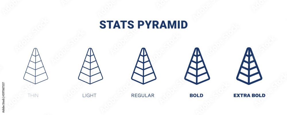stats pyramid icon. Thin, light, regular, bold, black stats pyramid ...