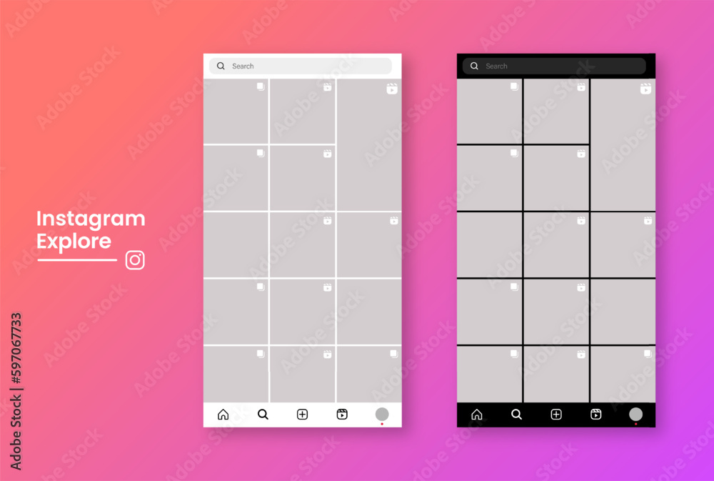 Lombok, Indonesia - April 25, 2023: Instagram explore mockup. Editable ...