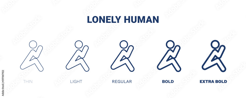 lonely human icon. Thin, light, regular, bold, black lonely human icon ...