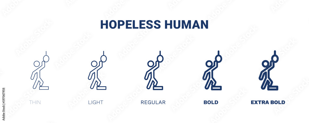hopeless human icon. Thin, light, regular, bold, black hopeless human ...