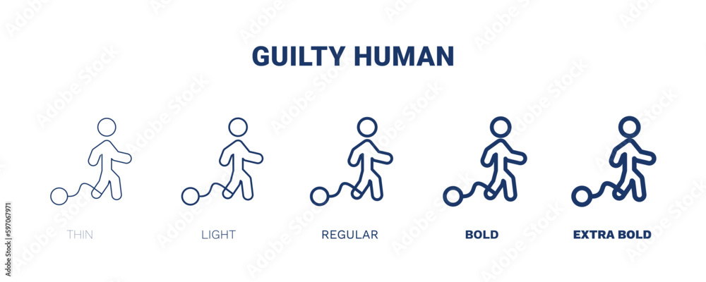 guilty human icon. Thin, light, regular, bold, black guilty human icon ...