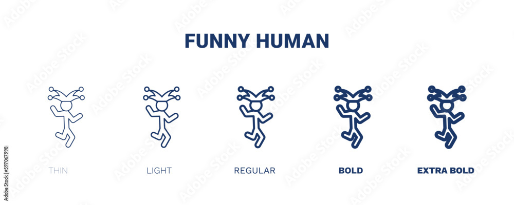 funny human icon. Thin, light, regular, bold, black funny human icon ...