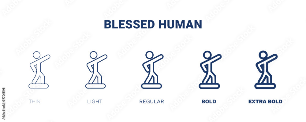 blessed human icon. Thin, light, regular, bold, black blessed human ...