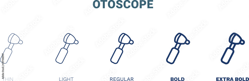 otoscope icon. Thin, light, regular, bold, black otoscope icon set from ...