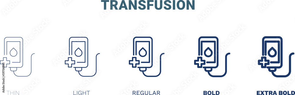 transfusion icon. Thin, light, regular, bold, black transfusion icon ...