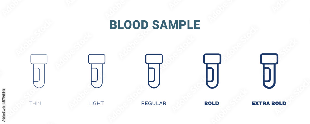 blood sample icon. Thin, light, regular, bold, black blood sample icon ...