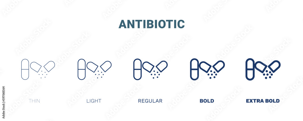 antibiotic icon. Thin, light, regular, bold, black antibiotic icon set ...