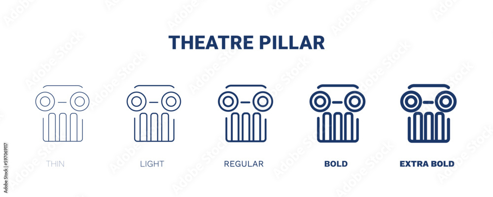 theatre pillar icon. Thin, light, regular, bold, black theatre pillar ...