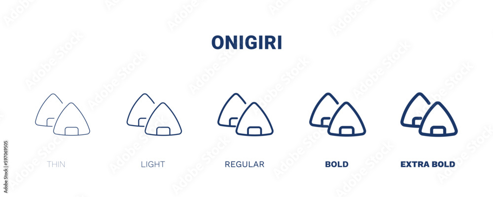 onigiri icon. Thin, light, regular, bold, black onigiri icon set from ...