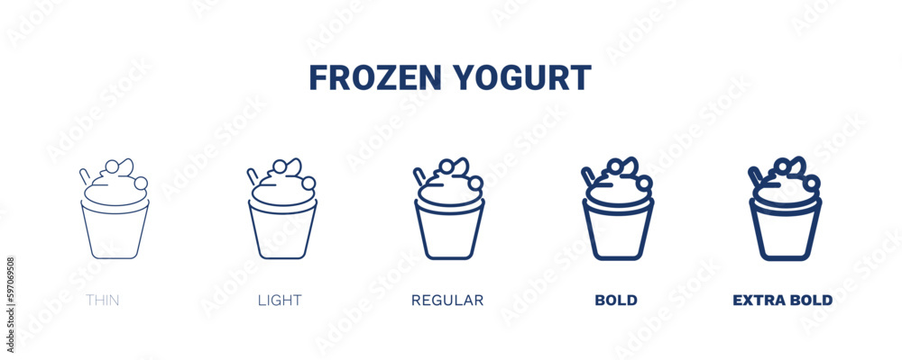 frozen yogurt icon. Thin, light, regular, bold, black frozen yogurt ...