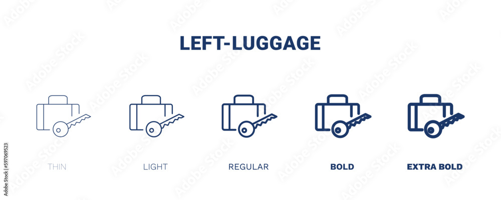 left-luggage icon. Thin, light, regular, bold, black left-luggage icon ...