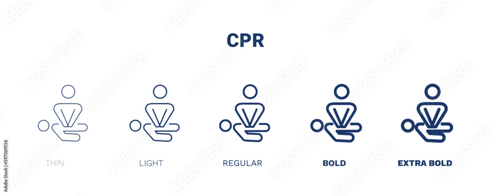 cpr icon. Thin, light, regular, bold, black cpr icon set from humans ...