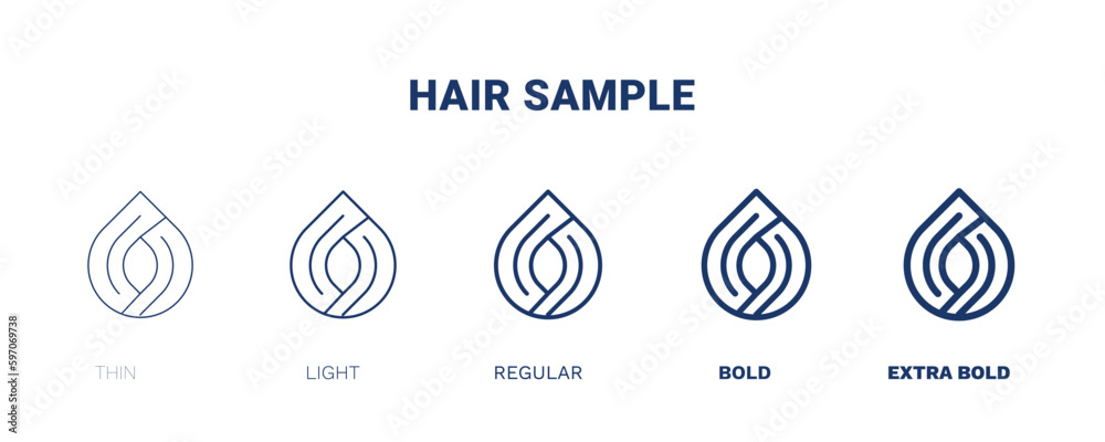 hair sample icon. Thin, light, regular, bold, black hair sample icon ...