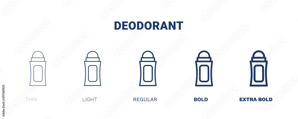 deodorant icon. Thin, light, regular, bold, black deodorant icon set ...