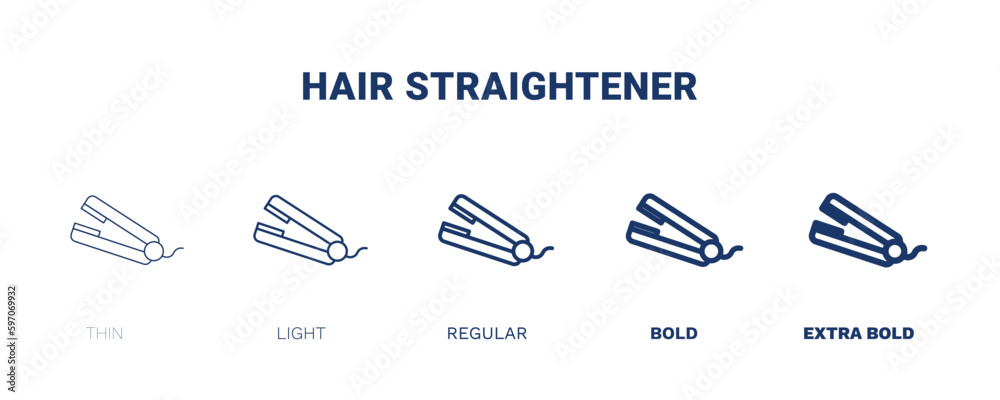 hair straightener icon. Thin, light, regular, bold, black hair ... hair straightener icon. Thin, light, regular, bold, black hair ...