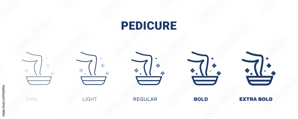 pedicure icon. Thin, light, regular, bold, black pedicure icon set from ...